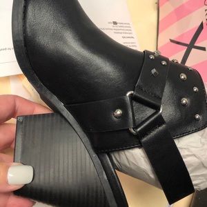 Qupid | Shoes | Moto Studded Slingback Booties Chunky Heel Zooey4 ...